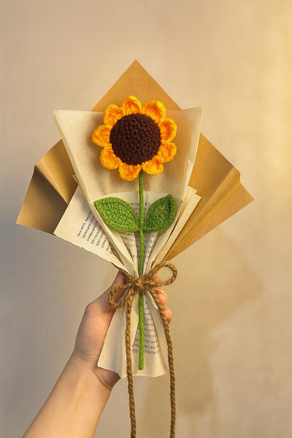Sunny Crochet Sunflower – Handcrafted Bloom – Minimmal Jewels
